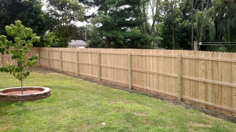 Dog Ear Solid Board Cedar Fence in Middletown NY Kuperus Fence Company