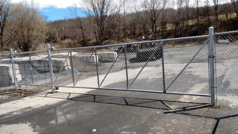 Galvanized Chain Link External Cantilever Gate in Goshen NY Kuperus ...